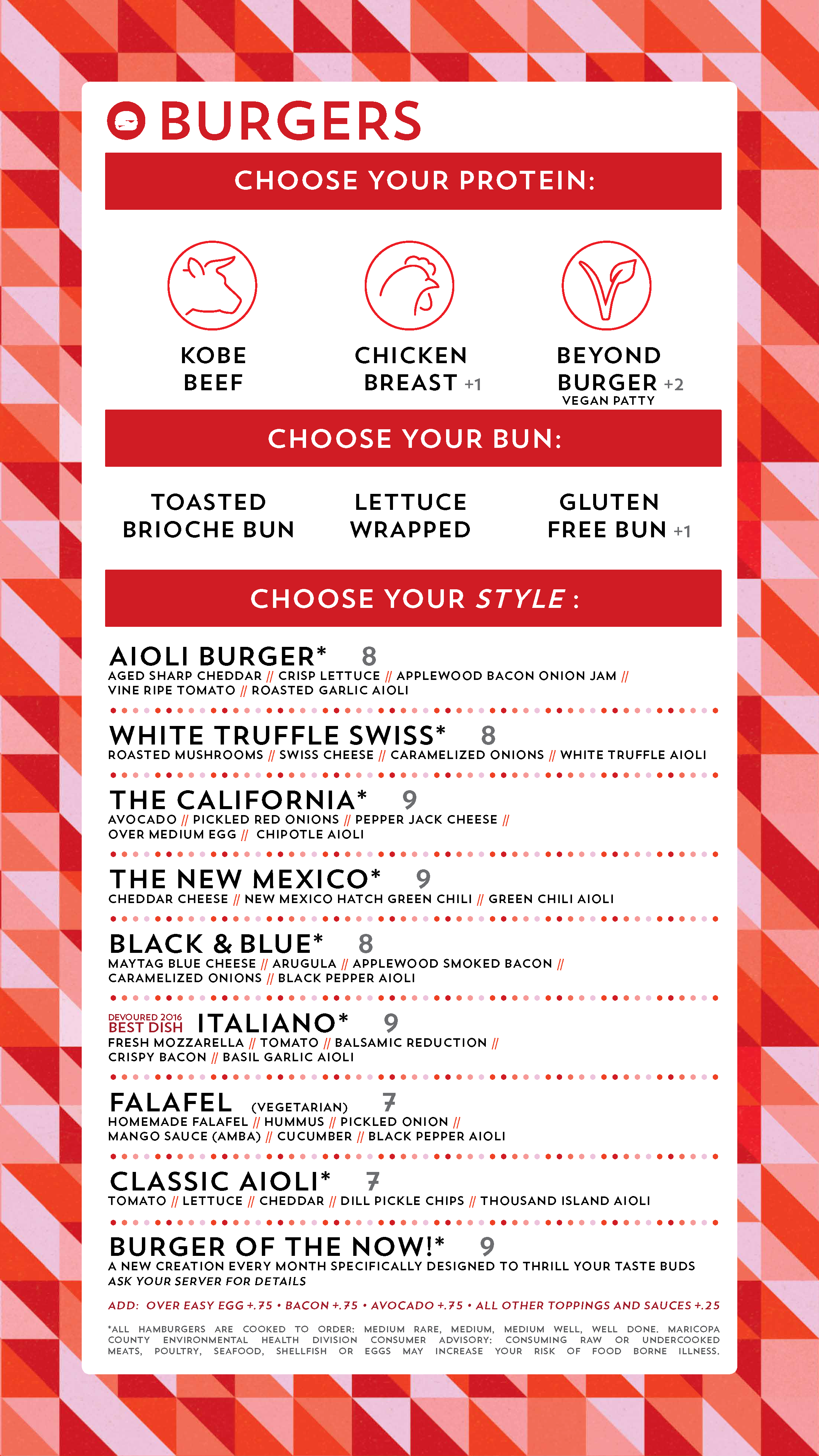 Our Burger Restaurant Menu | Grab a Bite at The Best Hamburger ...