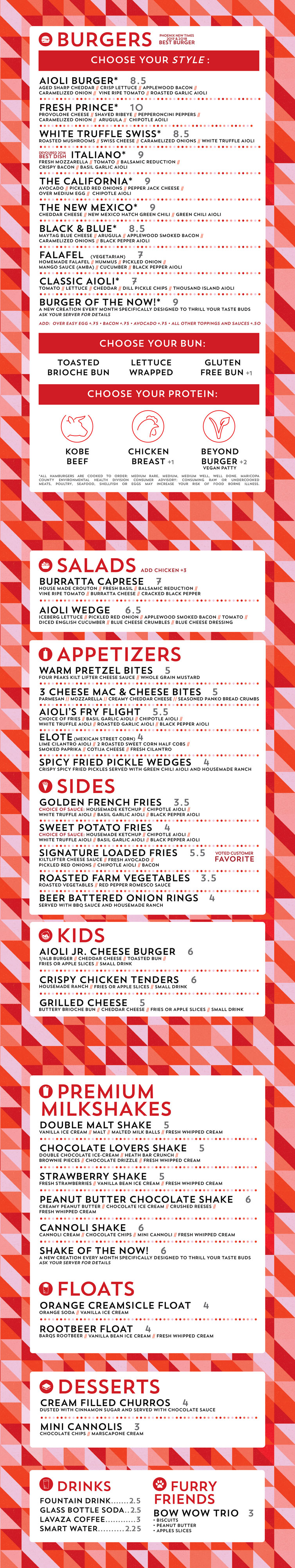 Our Burger Restaurant Menu | Best Hamburger Restaurants in Phoenix